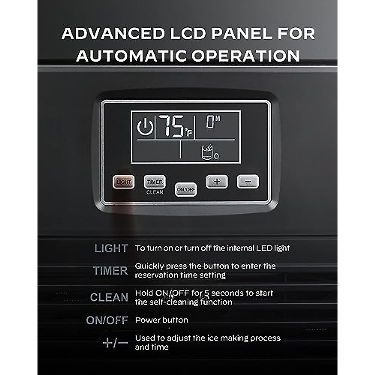 Silonn Commercial Ice Maker Machine, 90LBS/24H with 30lbs Bin, Full Heavy Duty Stainless Steel Construction, Self-Cleaning, Clear Cube for Home Bar, Include Scoop, Connection Hose