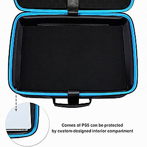 ZENACCE Hard-Shell Travel Case Compatible with PS5, Protective Carrying Case Holds Playstation 5 Console, Wireless DualSense Controllers, Original Base, Cables and Other Accessories