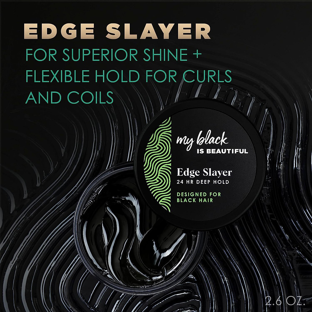 MY BLACK IS BEAUTIFUL Golden Milk Edge Slayer, 2.6 Fl Oz — Flake-Free Edge Control for Curly and Coily Hair — Formulated with Coconut Oil, Honey, and Turmeric