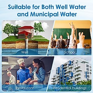 Waterdrop W50PEHD Whole House Water Filter, Replacement for American Plumber, W10-PR, Culligan® R50-BBSA, GE ®FXHSC, GXWH40L, GXWH35F, 5 Micron, 10" x 4.5", High Flow Sediment Filters, Pack of 3