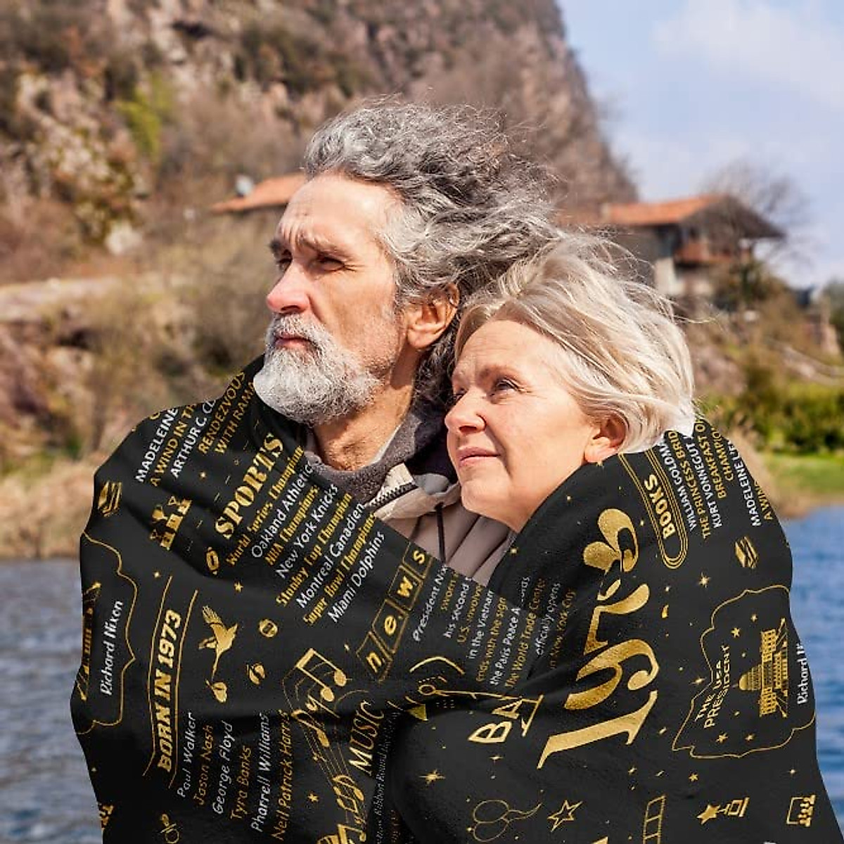 Antonia Bellamy 50th Birthday Gifts for Women Men, Happy 50th Birthday Gift Ideas Blanket 60’’X50’’, 1973 Birthday Gifts for Women, 50th Birthday Decorations, Turning 50 Year Old Birthday Gifts