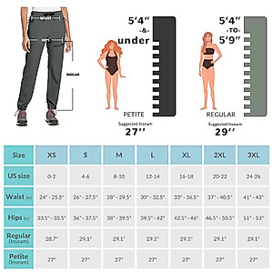 BALEAF Women's Hiking Pants Quick Dry Water Resistant Lightweight Joggers Pant for All Seasons Elastic Waist Steel Gray Size L, Capri