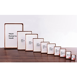 Natural Wood Photo Frames Inspired Tabletop Picture Frame with Mat, Vertical or Horizontal Display (Walnut, 4x6 matted to 3x5)