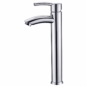 ANZZI Quartet Series Single Hole Bathroom Faucet in Polished Chrome | Countertop Deck Mount Singular Lever Handle Bathroom Sink Faucet | 5.98 in. L x 1.96 in. W x 12.9 in. H | L-AZ079