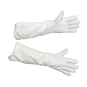 Forest Beekeeping Supply - Goatskin Leather Beekeeper's Glove with Long Canvas Sleeve & Elastic Cuff. (Large)