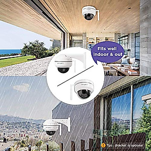 xmartO 2K HD Dome PTZ Wireless Security Camera with Auto Tracking and Audio. 4-Set 2K WiFi PTZ Camera Kit with 4k 10CH Expandable WiFi NVR Screen