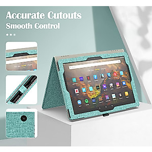 TiMOVO Case for All-New Kindle Fire HD 10 & Fire HD 10 Plus Tablet (10.1", 11th Generation, 2021 Release), Vertical Horizontal Stand Cover with Auto Wake/Sleep, Card Slot, Hand Strap, Green