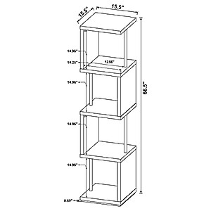 Coaster Home Furnishings Baxter 4-Shelf Bookcase White Chrome