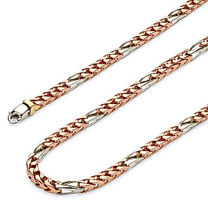 Wellingsale 14K Solid Yellow Gold 5mm Artisan Handmade Anchor Chain with Lobster Claw Clasp - 26" Inches
