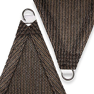 Amgo 12' x 12' Brown Square Sun Shade Sail Canopy Awning AGTAPS12, 95% UV Blockage, Water & Air Permeable, Commercial and Residential, 3 Years Warranty (We Make Custom Size)