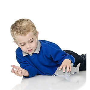 Mozlly Shark Pullback String Water Toy Fun Bath Time Motorized Moving Nautical Animal Summer Party Favor Treat Loot Bag Filler Swimming Pool Kiddie Playset for Babies, Toddlers, Kids - 5.5", 3pcs/Set