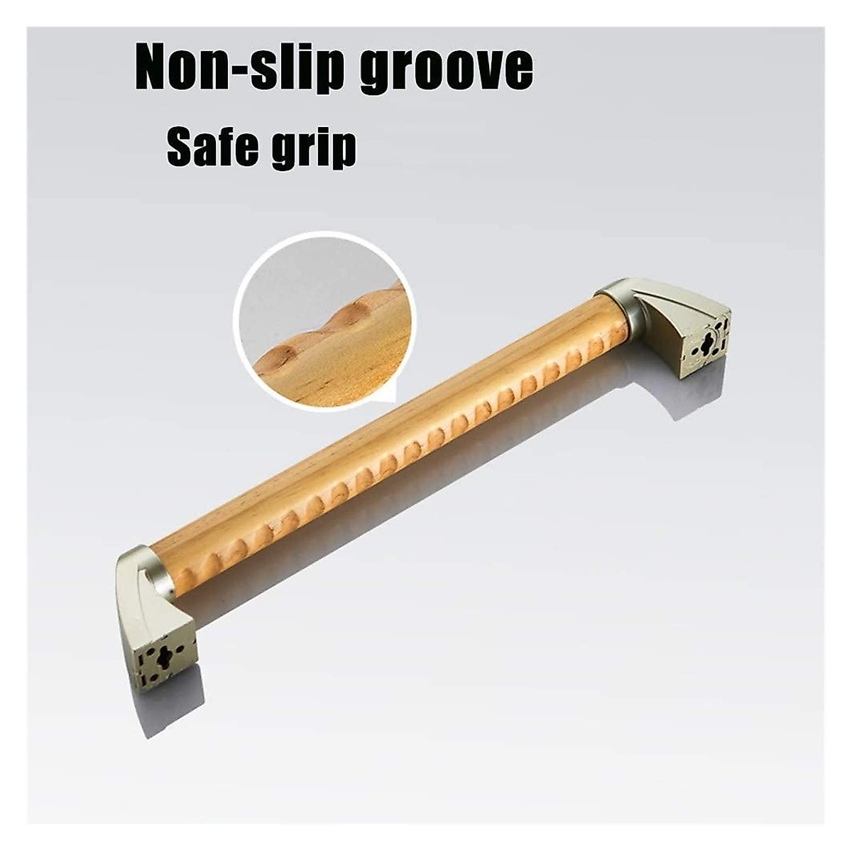 XXSLY Grab Bars Grab Rail handrail Showers and Walls Wooden Bathroom，Bath and Showers Disabled and Elderly, Waterproof Anti-Slip Safety Support Handrail Stairs and Corrido (Size : 50cm)