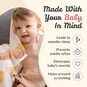 The Wee Bean Baby Swaddle Blanket, Organic Cotton and Rayon derived from Bamboo Muslin Blanket, Soft, Breathable Baby Blankets for Boys & Girls, Taste of HK Dim Sum Dumpling Design, 47 x 47 Inches
