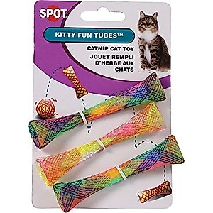 SPOT Ethical Pet Catnip Cat or Kitten Toy, Colorful Fun Tubes. Interactive Bouncy cat Toy, Assorted Color