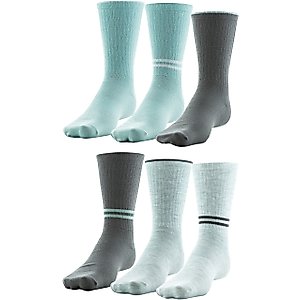 Under Armour Men's Essential Crew Sock, 6-Pairs, Opal Green Assorted, Large