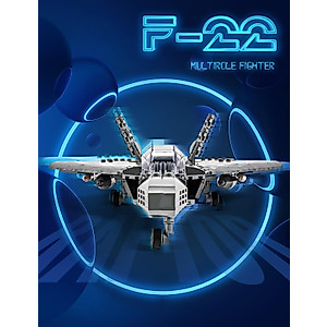 SEMKY Military Series F-22 Raptor Fighter Jet Air Force Building Block Set (626 Pieces) -Building and Military Toys Gifts for Kid and Adult