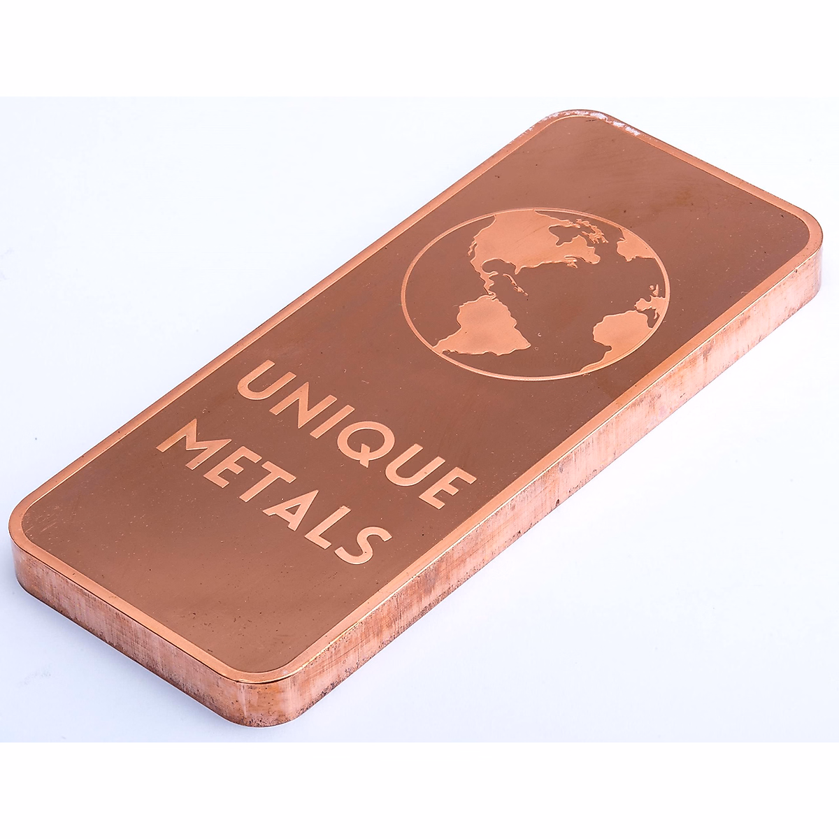 1 Kilo .999 Pure Copper Bar Bullion with Element Design - Unique Metals