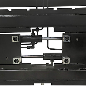 Titan Attachments Standard Series Adjustable Hydraulic Sliding Skid Steer Pallet Fork Frame, 4,000 LB Capacity, Adjusts 8in to 40in Hydraulically, Side Steps for Easy Entry, Quick Tach Mounting System