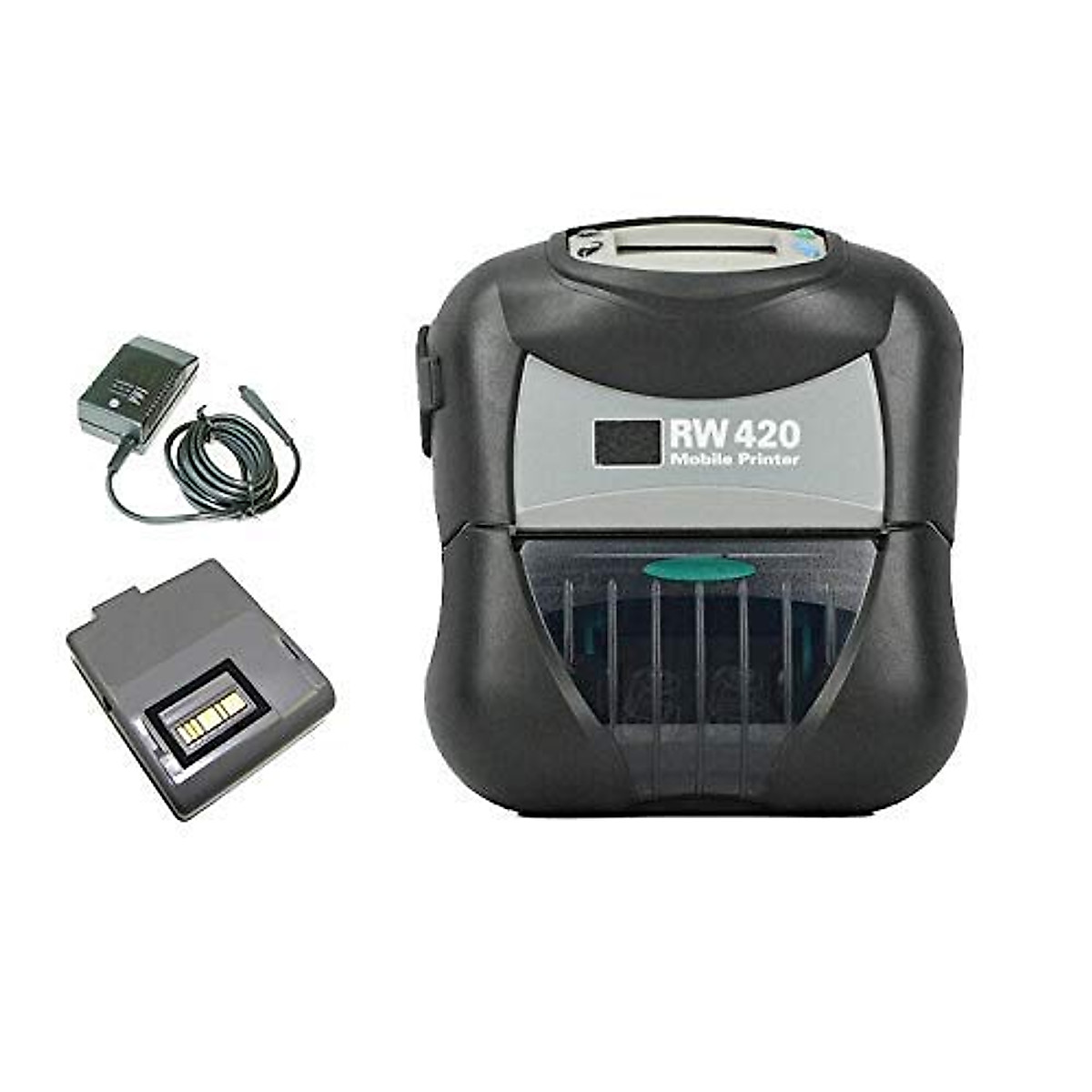 RW420 Barcode Label/Receipt Mobile Printer, Wireless Bluetooth, Rugged, 4 Inch, Direct Thermal, USB Comm Port, Belt Clip, Charger (Renewed)