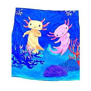 Axolotl Blanket - Cute Axolotl Blanket for Girls - Axolotl Fleece Throw Blanket - Axolotl Gift -Axolotl Stuff -Axolotl Girls Gift - Cute Kids Salamander Blanket - Just a Girl who loves axolotls
