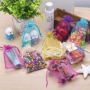 MAZYPO 100 Pieces Premium Sheer Organza Bags with Drawstring, 4x6 inch Wedding Party Favor Bags Mesh Gift Bags, Jewelry Pouches for Party, Baby Shower, Christmas, Candy Favor Bags (Peach)