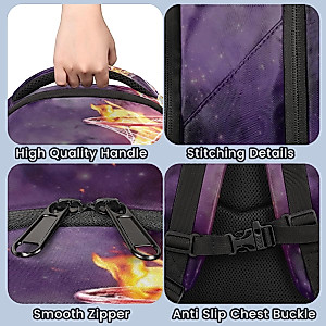 YoCosy Purple Galaxy Star Sport Basketball Backpack School Bookbag Laptop Purse Casual Daypack for Teen Girls Women Boys Men College Travel