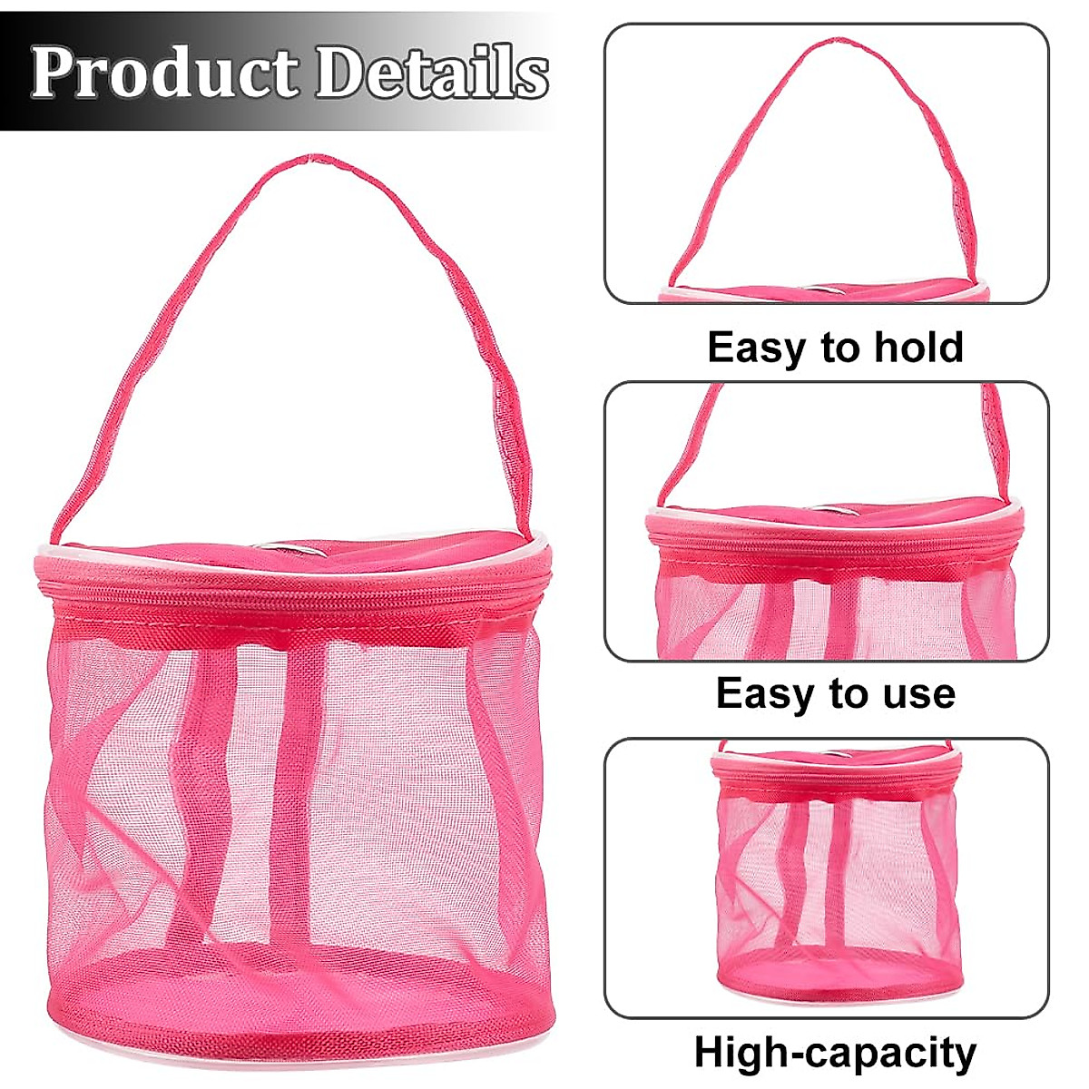 FREEBLOSS 2 Pack Yarn Storage Bag Mesh Holder Yarn Storage Organizer Portable Crochet Knitting Bag Empty Yarn Storage Bags Yarn Holder for Carry Crochet Hooks Sewing Accessories Storage Tote Bag