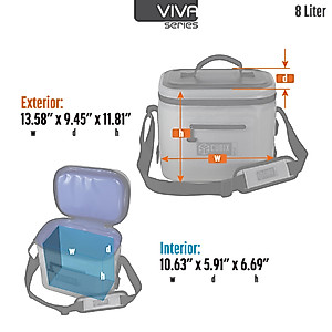 Viva 25QT Portable Rotomolded Hard cooler, Heavy Duty Cooler Ice Chest + 8L Small Soft Cooler Bag Waterproof Lunch Box, Insulated Bag & Cooler, 5-day cold retention for Travel, Beach, Camping, Fishing