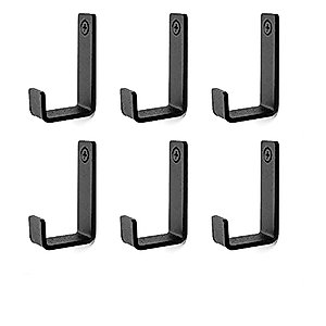 Piffny 6 Pack Heavy Duty Coated Stainless Steel Hooks for Indoor & Outdoor Use (Black)