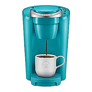 Keurig K-Compact Single-Serve K-Cup Pod Coffee Maker (Turquoise) Bundle with K-Cup Brewer Cleaning Cups (5-Cups), 12-Ounce Stainless Steel Tumbler, and 12-Count Colombian Roast (4 Items)
