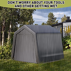 6 * 6 * 7FT Outdoor Storage Shed Carport,Portable Garage Bike Shed Tent with Roll-Up Zipper Door, Heavy Duty Waterproof Tarp Carport for Motorcycle, Bike, Firewood, Garden Tools Sheld