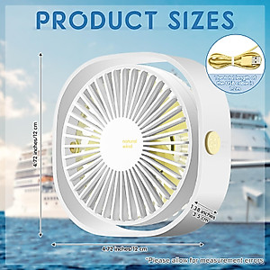 Rossesay 1 Pcs Cruise Ship Approved Travel Fan USB Fan Portable Travel Fan Cruise Ship Essentials Small Desk Fan for Cruise Travel Office Bedroom Home Sleeping Desktop Camping