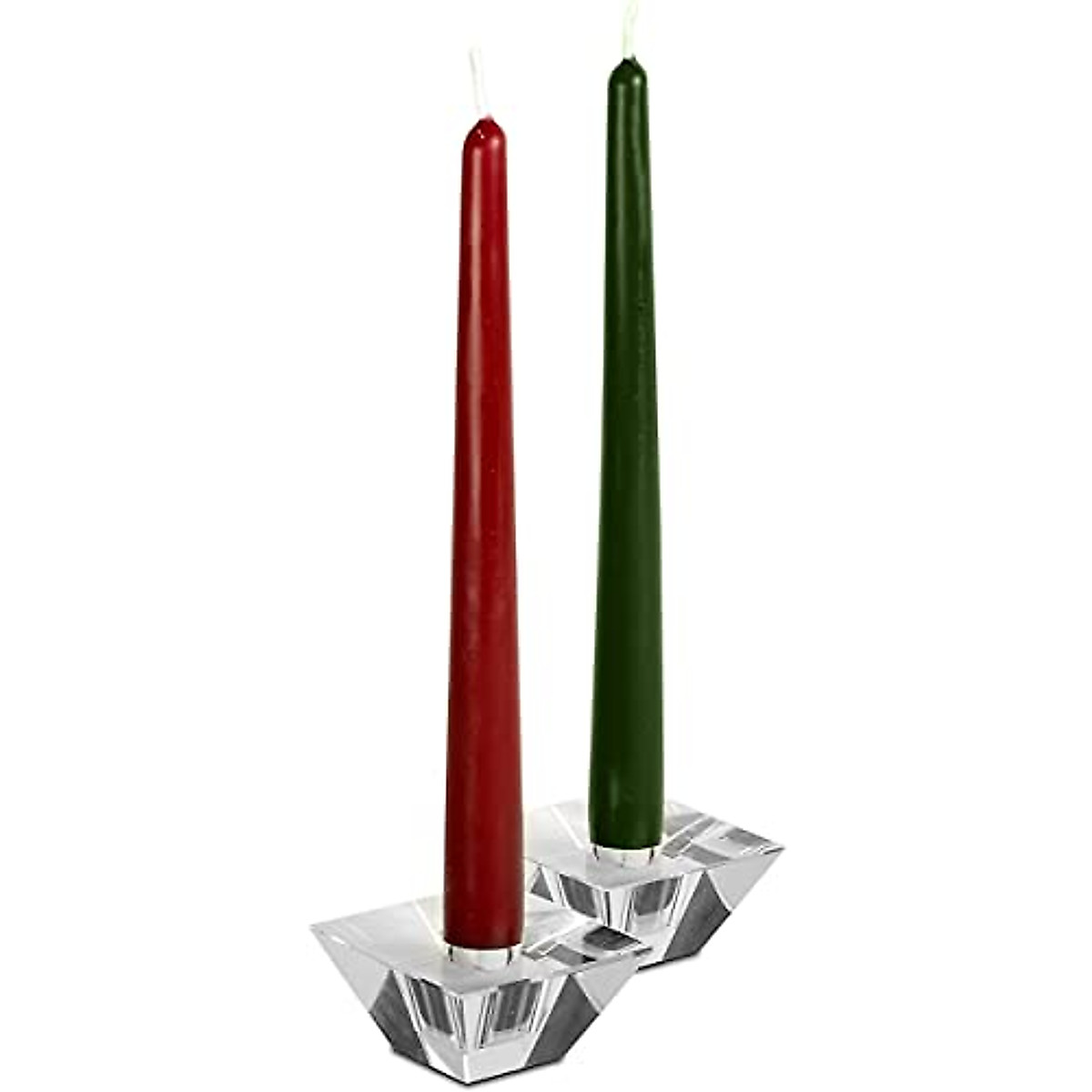 Hyoola Christmas Candles - Green and Red Taper Candles 10 Inch Dripless, 12 Pack Unscented Holiday Candles - European Made