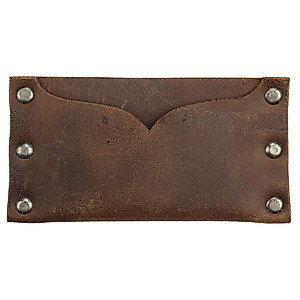 Hide & Drink, Leather Riveted Card Holder, Holds Up to 3 Cards, Cash Organizer, Accessories, Handmade Includes 101 Year Warranty :: Bourbon Brown
