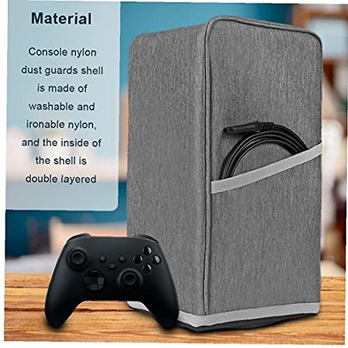 Dust Cover Anti Scratch Cover.Nylon Dust Cover Compatible with Xbox Series X Console Anti Scratch Waterproof Cover Sleeve Soft Neat Lining Dust Guard Gray