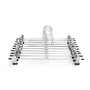 Pants Hangers,GUANJUNE Skirt Hangers with Adjustable Non-Slip Clips Pants Hangers,Space Saving Metal Hangers for Coat Garment Jeans,Hangers for Kids Adults (10 Pack)