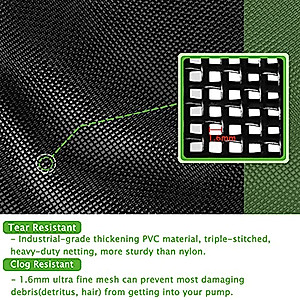 Hecaty 24" x 26" Upgrade Large Pump Barrier Bag, Pond Pump Filter Bag, Black Media Bag Pump Mesh Bag (24" x 26", Black)