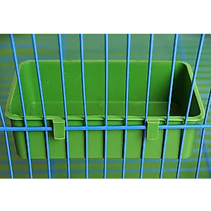 12 Pcs Bird Plastic Feeder,Seed Food Feeding Cups Plastic Hanging Bowl for Pet Parrot Parakeet Gamefowl Poultry Pigeon,Green