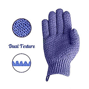 EXCLAIM BEAUTY Exfoliating Gloves Body Scrubber Gloves for Shower, Spa, Massage Shower Gloves Dual Texture Bath Gloves | Dead Skin Remover with Adjustable Straps
