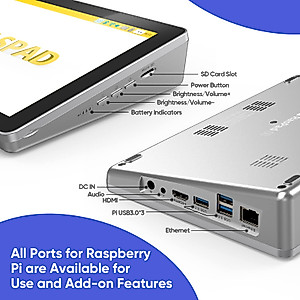 SunFounder RasPad 3.0 - an All-in-One Tablet for Raspberry Pi 4B with 10.1" Touchscreen and Built-in Battery for IoT, Programming, Gaming, 3D Printing Projects