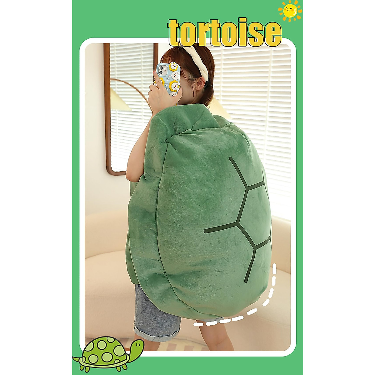 Cenbini Multifunctional Giant Wearable Turtle Pillow, Multifunctional Wearable Turtle Shell Pillow, Weighted Turtle Shell Body Pillow (B-100cm/40in)