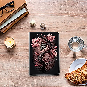 Case for iPad Pro 11 inch 4th/3rd/2nd Generation (2022/2021/2020) Slim PU Leather Multi-Angle Smart Folio Stand Cover with Auto Wake Sleep, Cherry Blossom Dragon