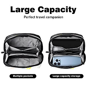 Travel Cord Organizer, Tech Organizer, Electronics Organizer, Cable Organizer Bag, Modern Cartoon Doodle Art Splashes