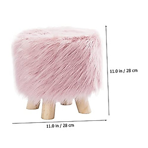 JEWEDECO Plush Footrest Stool Kitchen Step Stool Non-Slip Stool Floor Chair Stools Chairs for Dressers for Furry Floor Foot Rest Potty Training Stool Polyester