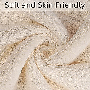 ESAER Cotton Washcloths,Hand Towels Set 100% Cotton Premium Ring Spun Cotton Ultra Soft & Highly Absorbent Washcloths 31 x 15.7 inches Bath Wash Face Cloths for Adults Hotel & Spa Quality