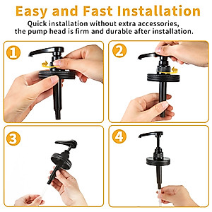 Watsango 2 Packs Mason Jar Syrup Dispenser, Coffee Syrup Dispenser for Regular Mouth Mason Jar, Food Grade Rustproof Plastic Pump for Syrup, Honey, Liquid Condiments, Ketchup, Coffee Syrup and More