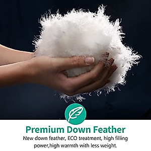 APSMILE Full/Queen Size Goose Feathers Down Comforter Duvet Insert - Ultra-Soft All Season Down Comforter Hotel Collection Comforter, 46 Oz Fluffy Medium Warmth (90x90, White)