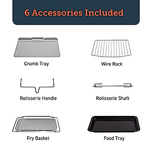 COSORI Air Fryer Toaster Oven, 12-in-1 Convection Oven Countertop with Rotisserie, Stainless Steel 32QT/32L, 6-Slice Toast, 13-inch Pizza,100 Recipes, Basket, Tray(6 Accessories)Included, CO130-AO