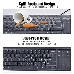 Clear Desktop Computer Keyboard Cover Skin for PC 104/107 Keys Standard Keyboard, Anti Dust Waterproof Keyboard Protector Skin