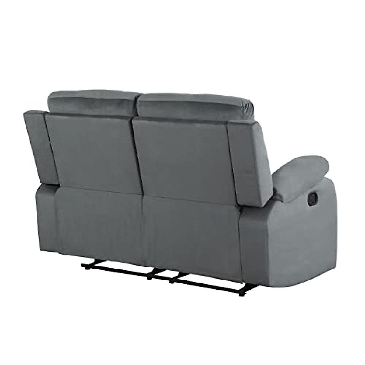 Blackjack Furniture Elton Microfiber Reclining Modern Living Room Loveseat, Sofa, Gray